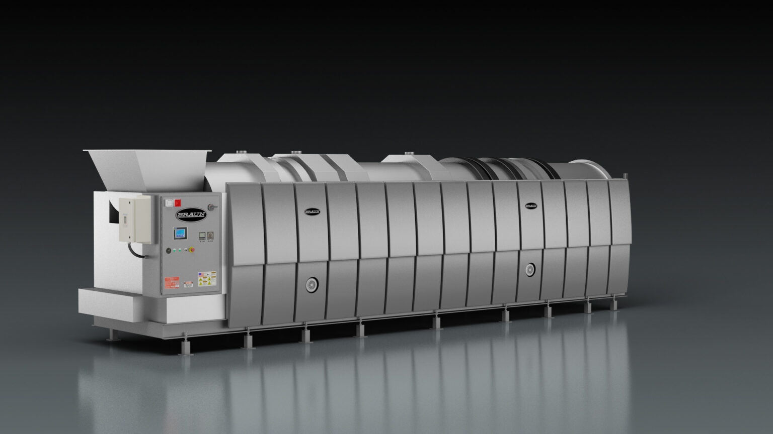 SmoothFlow® Batch Tunnel Washer 130 lb. Model - G.A. Braun, Inc.