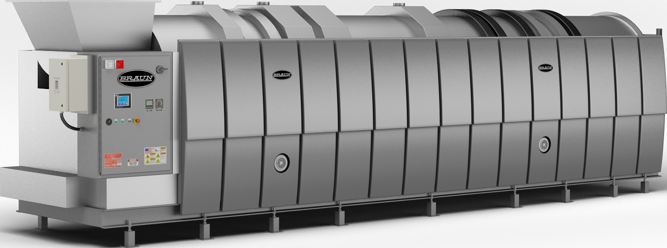 SmoothFlow® Batch Tunnel Washer 130 lb. Model - G.A. Braun, Inc.